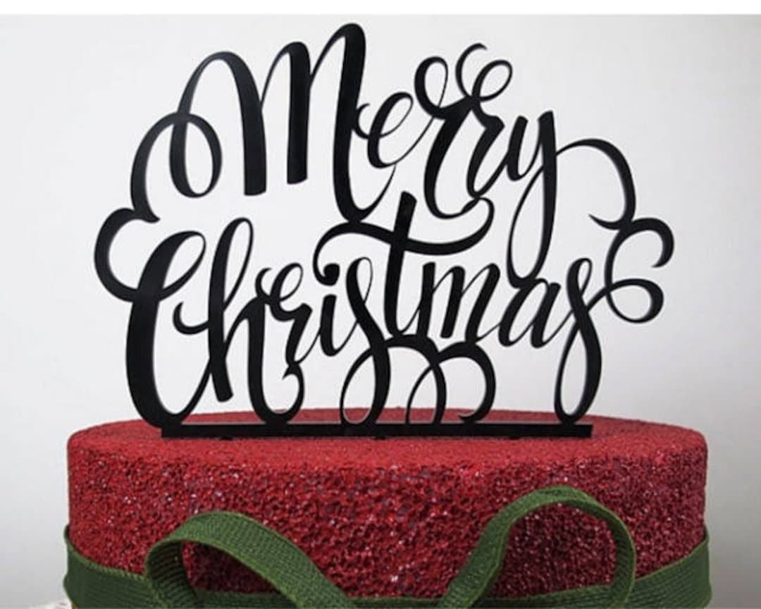 Merry Christmas Cake Topper, Estilo CT2, Topper de Navidad, Topper de ...