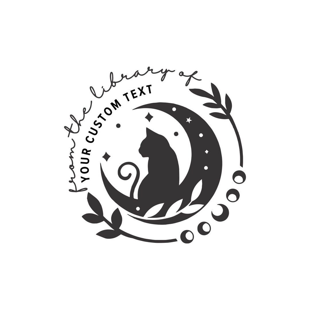 Personalized Library Cat Stamp: Marking Books With Feline Flair! 1-5/8 ...