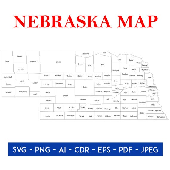 Nebraska County Map Printable