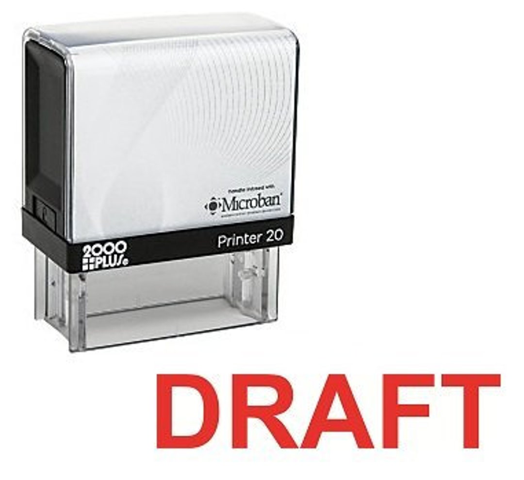 Draft Office Self Inking Rubber Stamp, Cosco Printer Office Stamp,stock ...