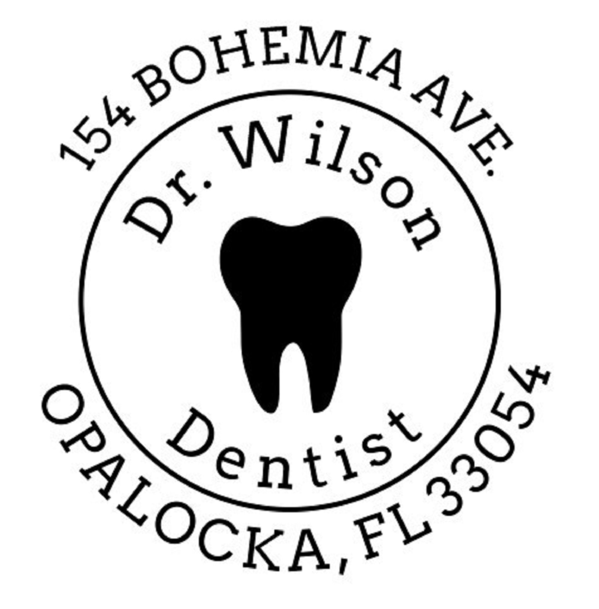 Custom Dentist Address Round Stamp Self ink StampDentist - Etsy 日本
