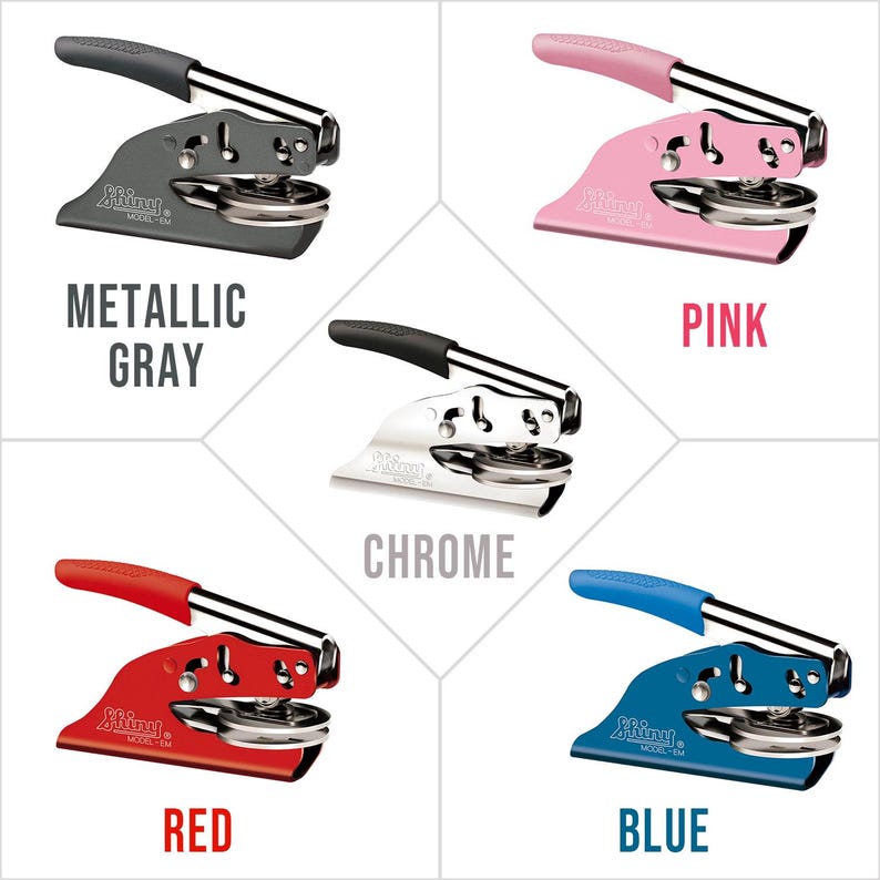 Custom Embosser Seal Hand Held Style Shiny Ez-seal Round Decorative ...