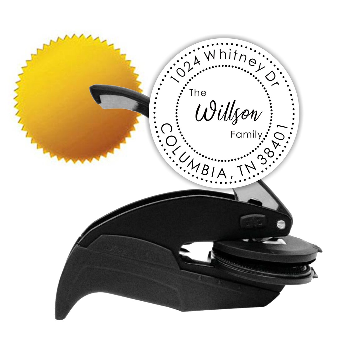 Custom Embosser Hand Held Ideal Seal Round Decorative - Etsy