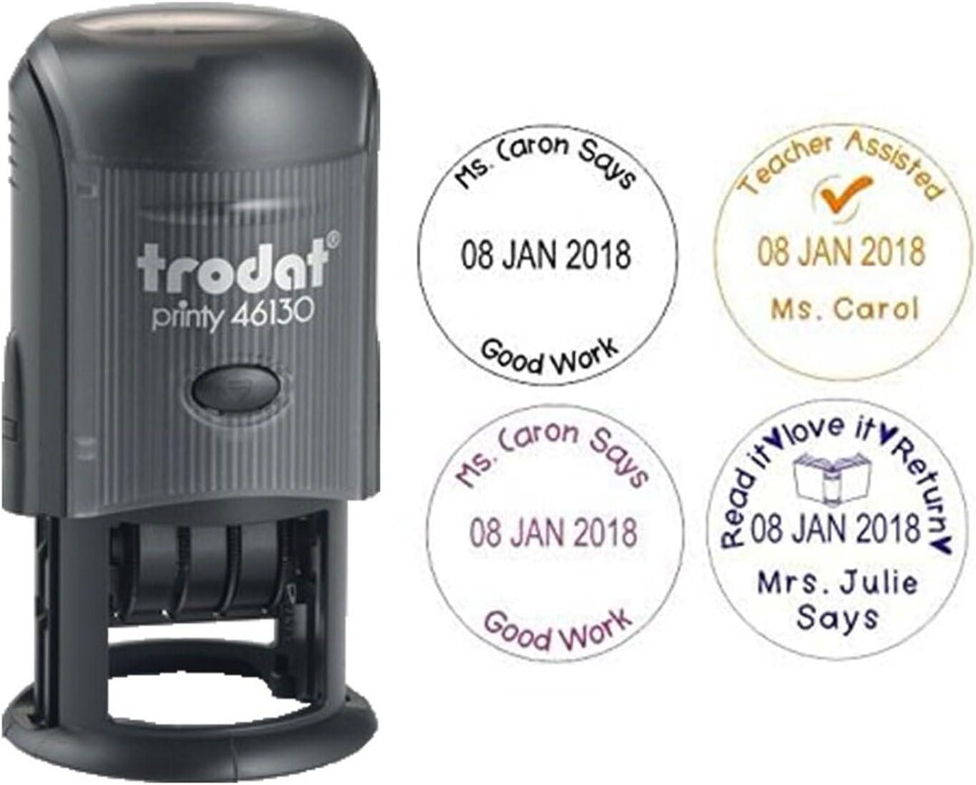 Trodat Printy 46130 Custom Round Die Plate Dater Self Inking Stamp ...