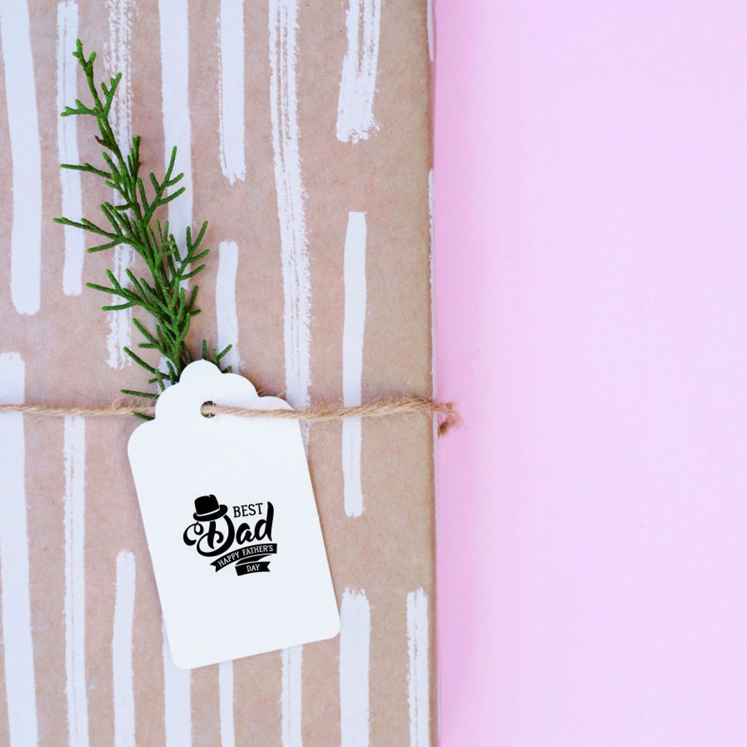 Best Dad With Hat - Happy Father's Day Stamp - 1-5/8 Inch - Custom ...