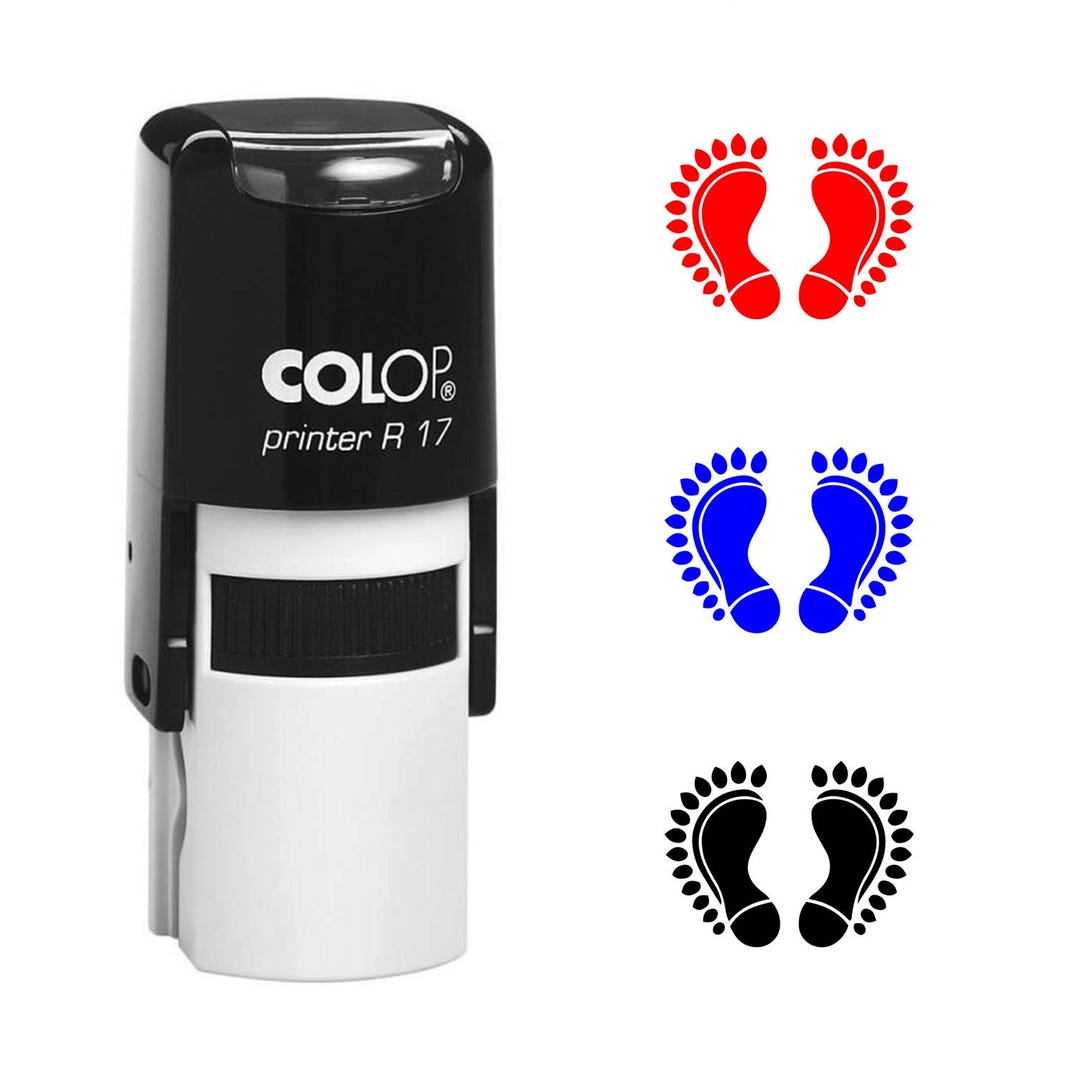 Custom 5/8'' Deepawali Self-inking Stamp With Laxmi Footprint Symbol ...