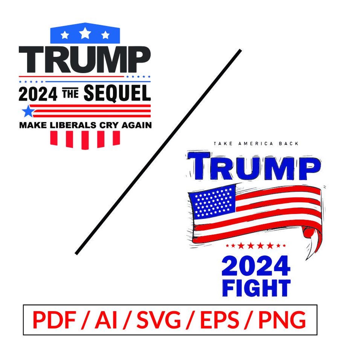 Donald Trump Election Bundles, Political Cut Files, Slogans Silhouette ...