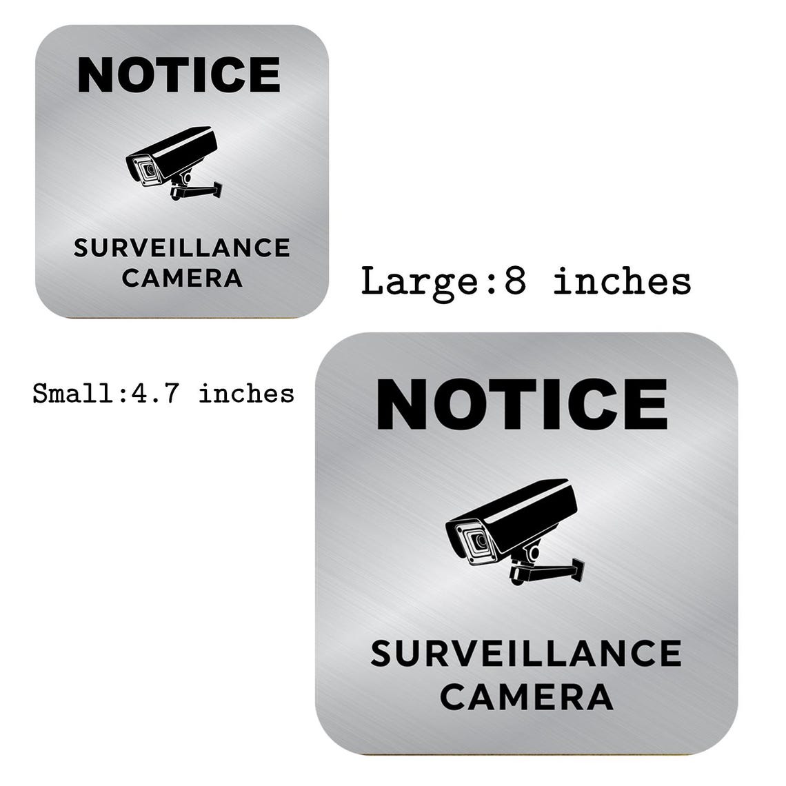 Notice: Surveillance Camera Sign – Silver & Gold Plastic Laminate With ...