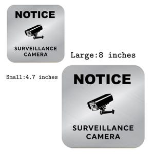 Notice: Surveillance Camera Sign – Silver & Gold Plastic Laminate With ...