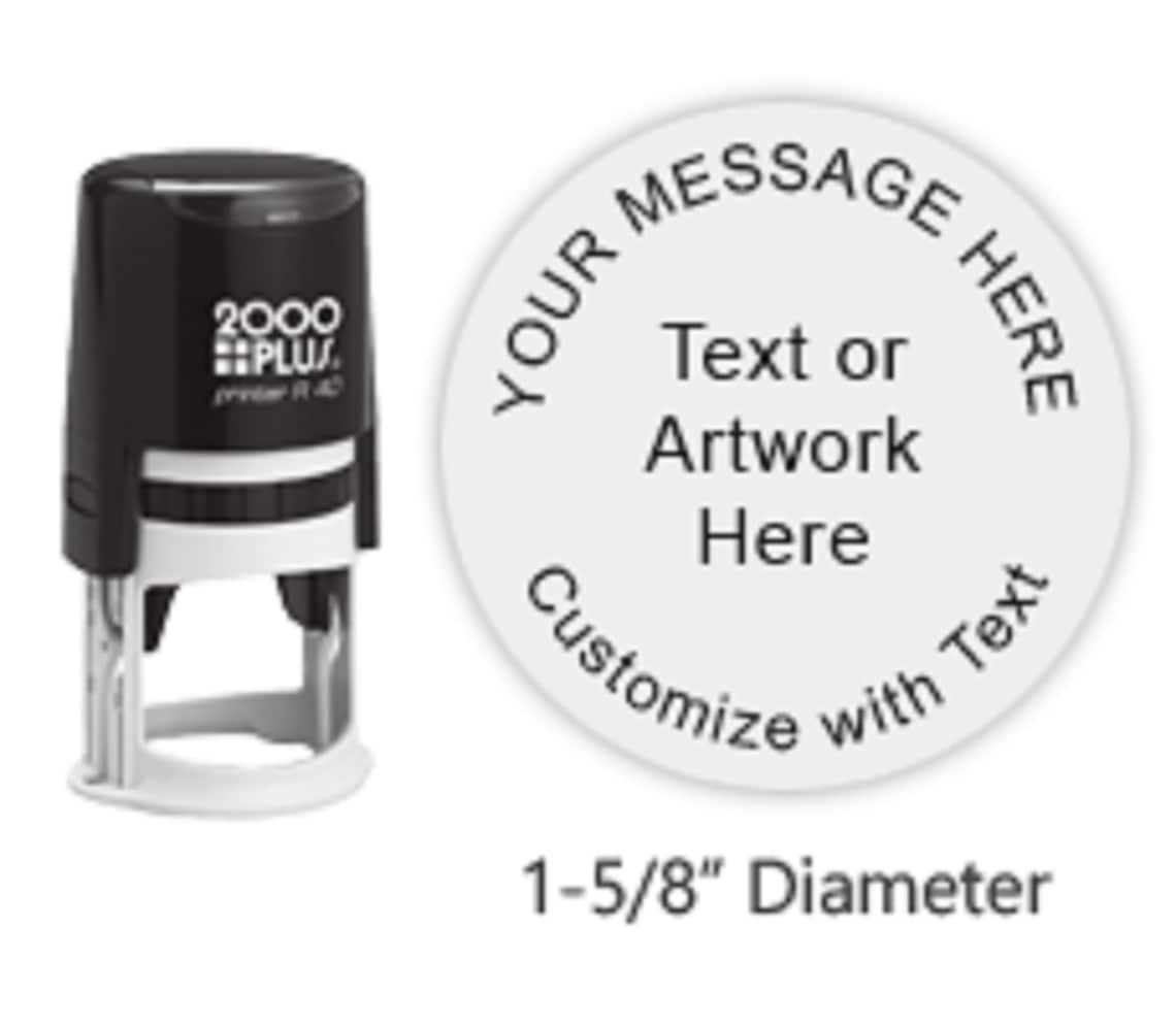 Custom Round Text / Logo Self Ink Stamp Cosco 2000 Plus Printer R40 ...