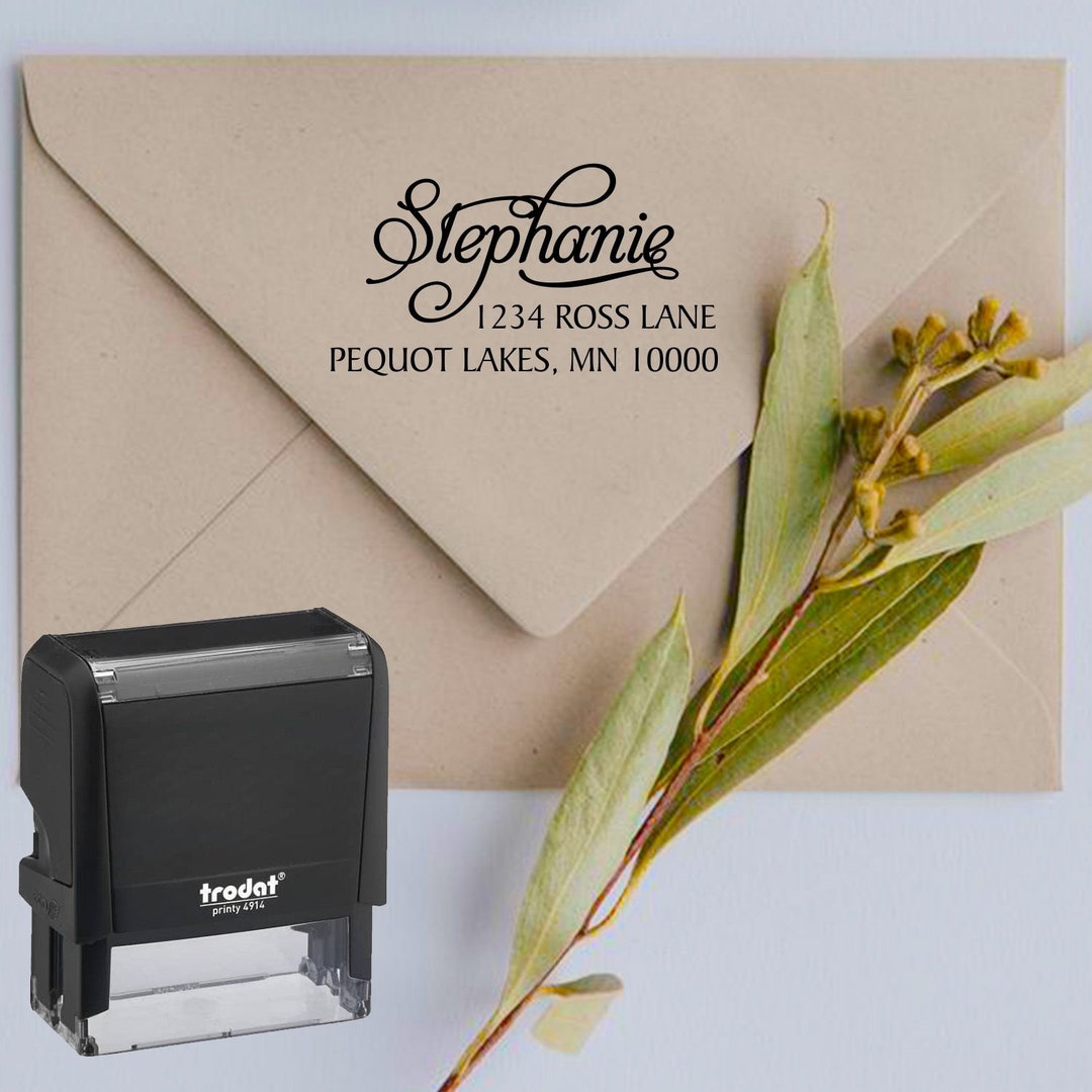 Custom Self-inking Stamp With Personalized Name and Address - 1" X 2-1/ ...