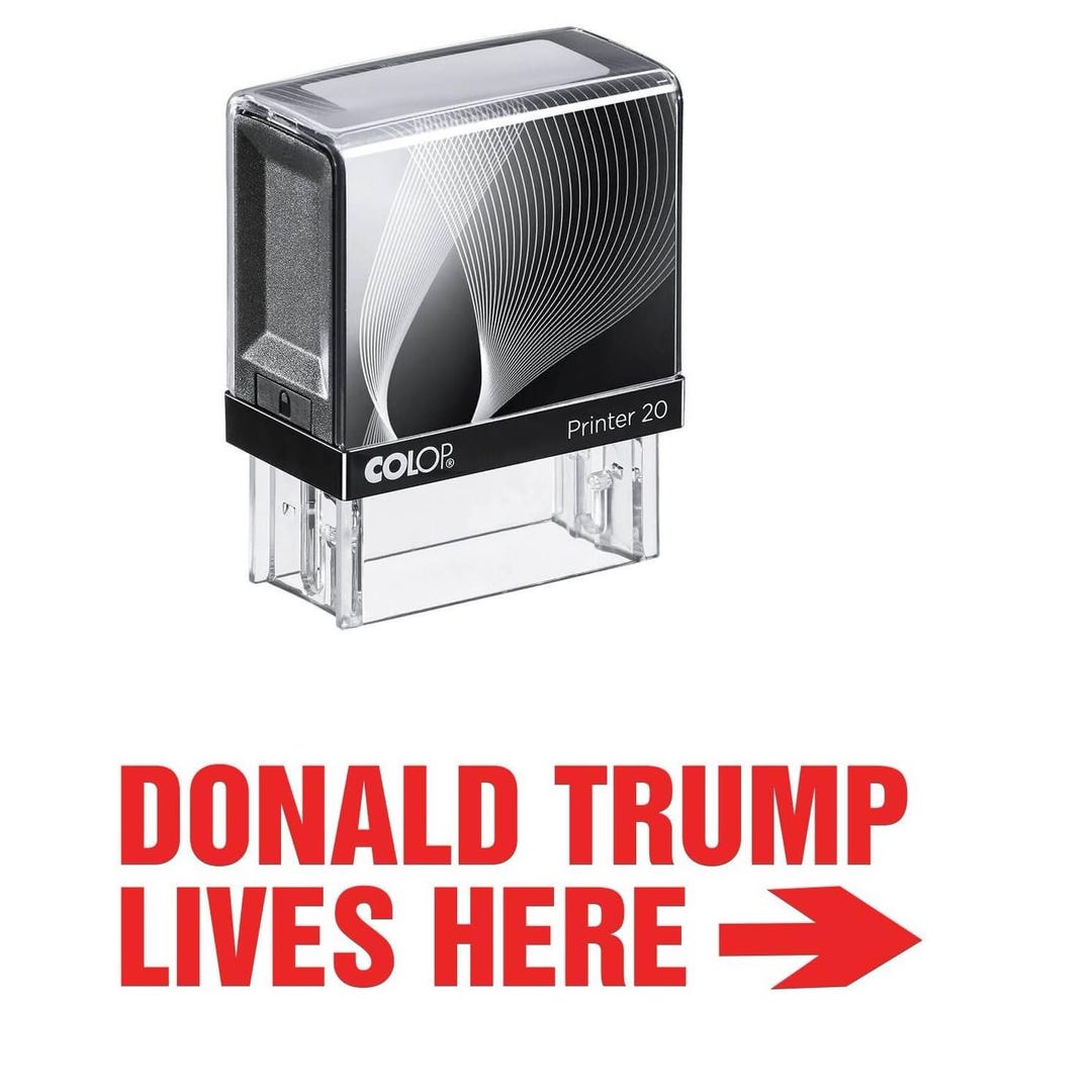 Donald Trump Lives Here Self-inking Stamp - 9/16” X 1-1/2” - Patriotic ...