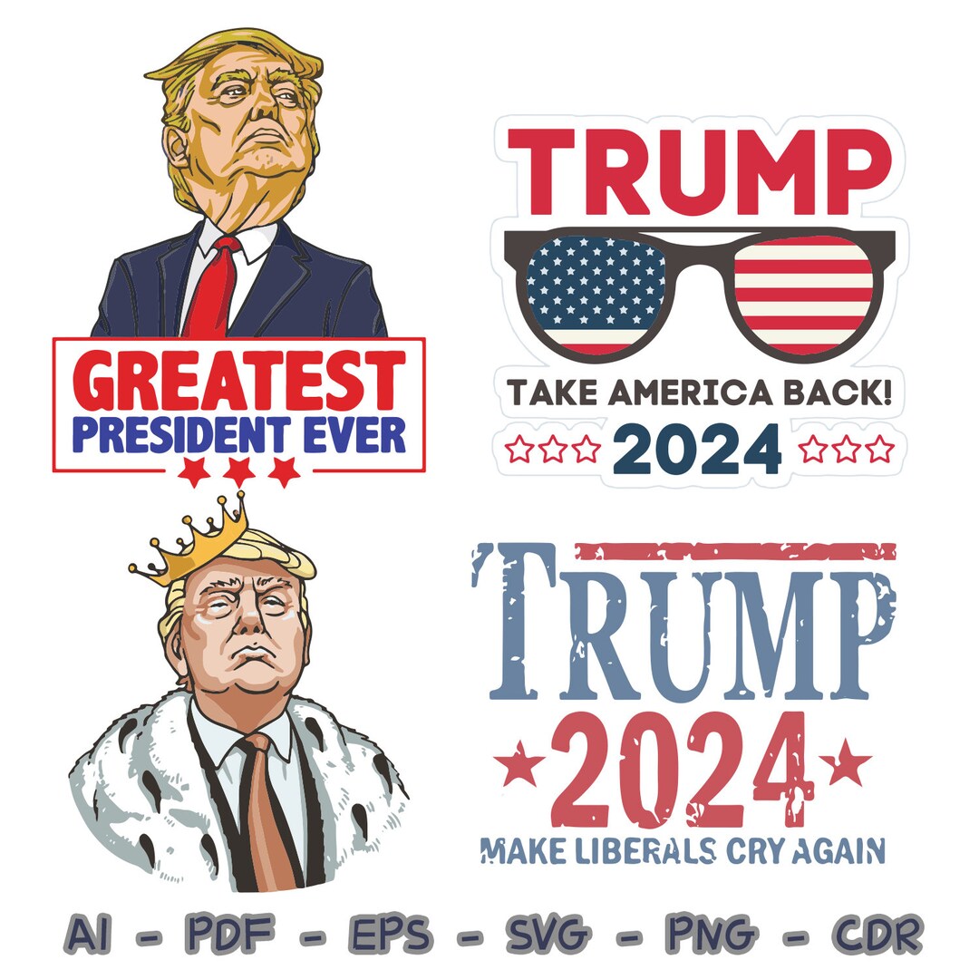 Trump Slogans Bundles, Political Cut Files, Elections Silhouette, 2024 ...