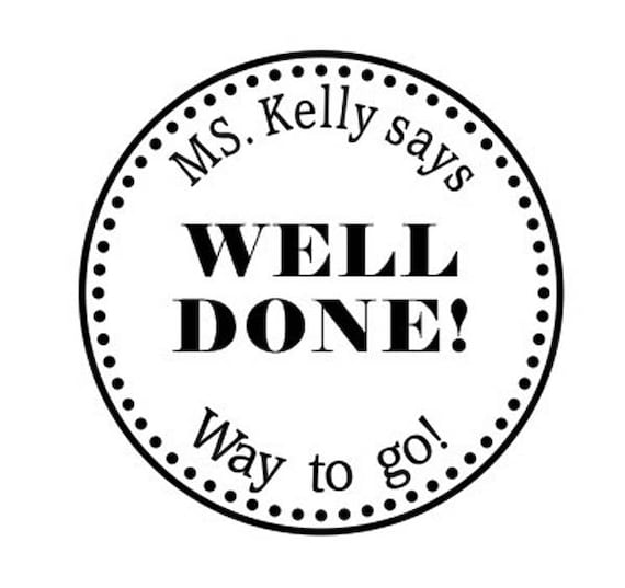 Teacher Stamp Well Done Custom Name Round Self Inking Stamp | Etsy