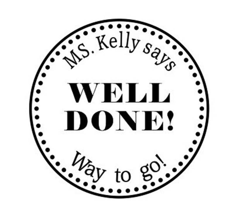 Teacher Stamp Well Done Custom Name Round Self Inking Stamp - Etsy