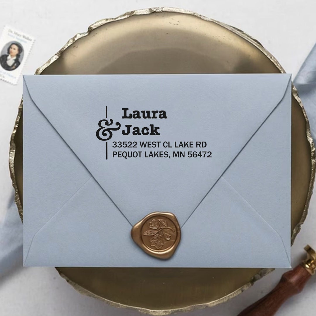 Personalized Couple Name and Address Stamp - Custom Self-inking Stamp ...