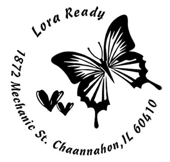 Custom Designer Address Round Stamp Self Ink Stampwedding | Etsy