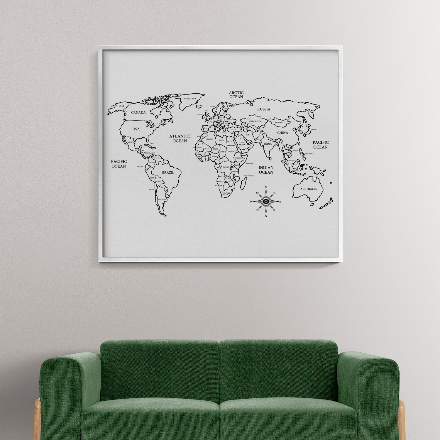 World Map Outline Digital Download | Map Clipart Cut File | Travel ...