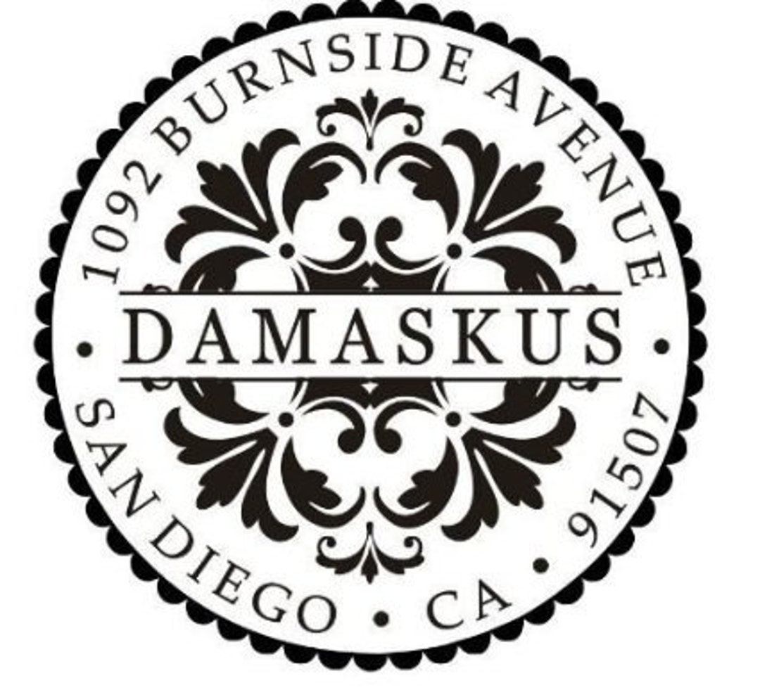 Custom Return Address Stamp Style-15 IDEAL 400R Round Decorative Custom ...