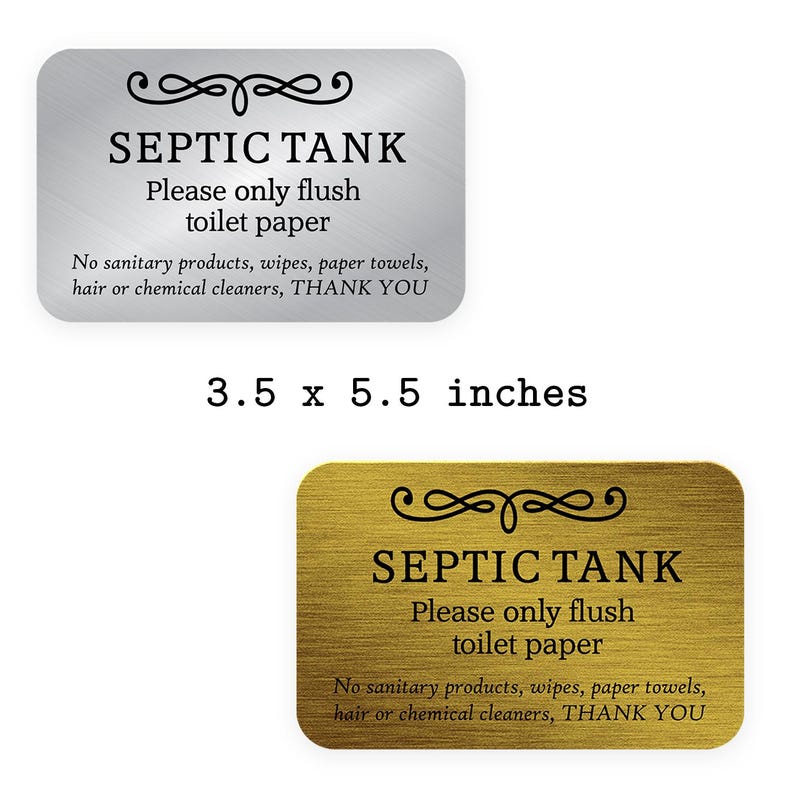 Septic Tank Sign – "please Only Flush Toilet Paper" – 3.5 X 5.5 Inches ...
