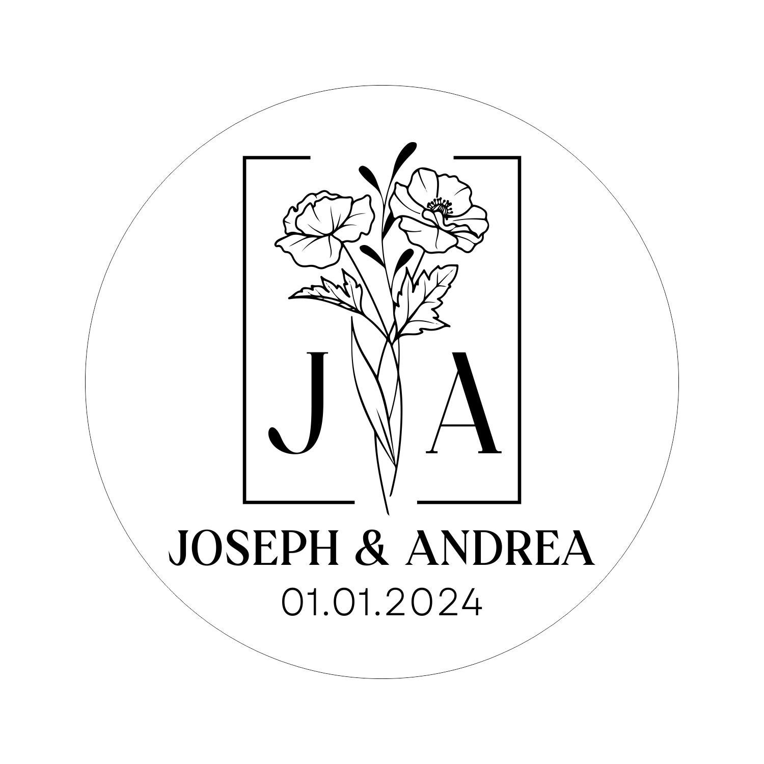 Personalized Couple Initials, Name and Address Stamp With Elegant ...
