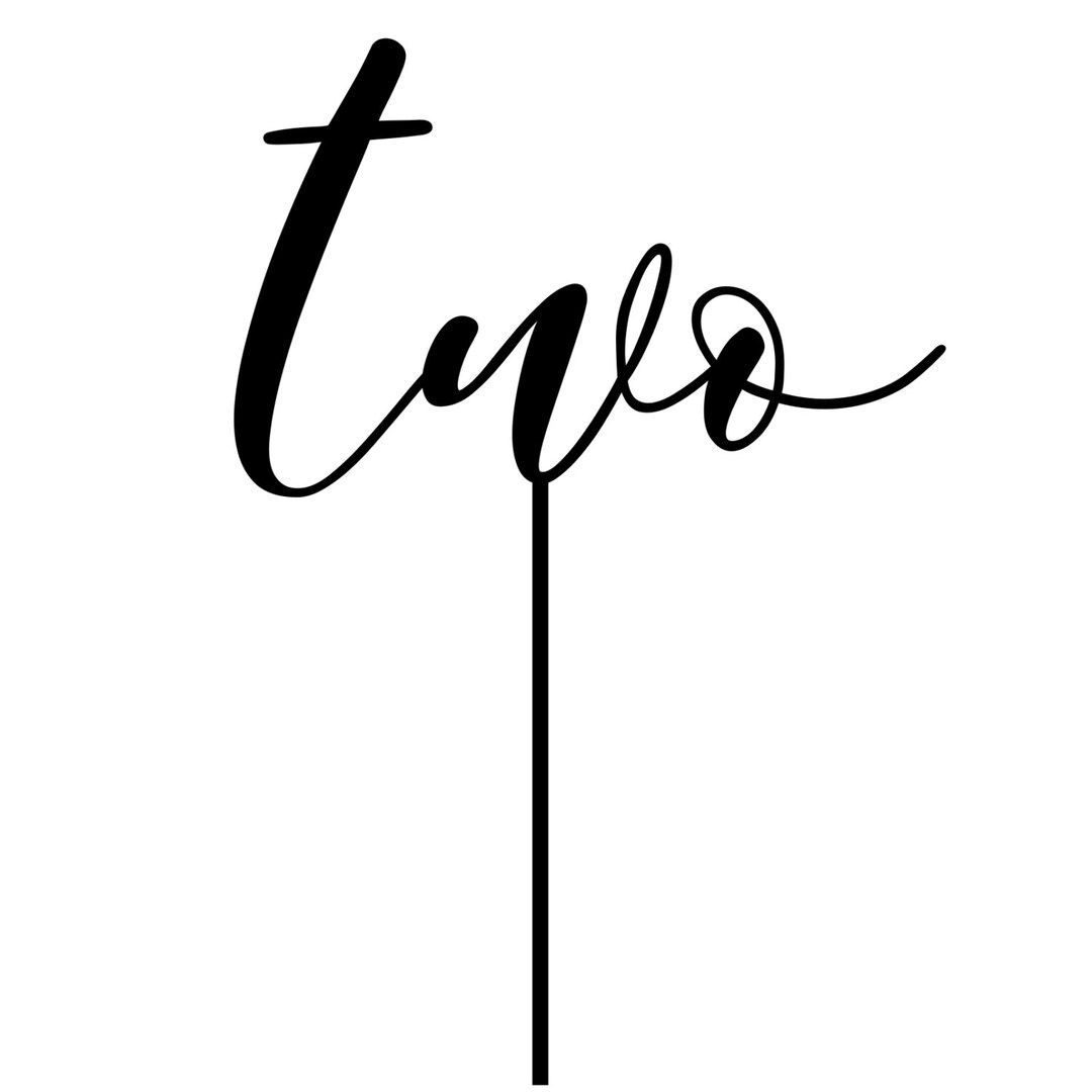 Number Two Cake Topper Love Cake Topper | Cake Topper Wedding ...