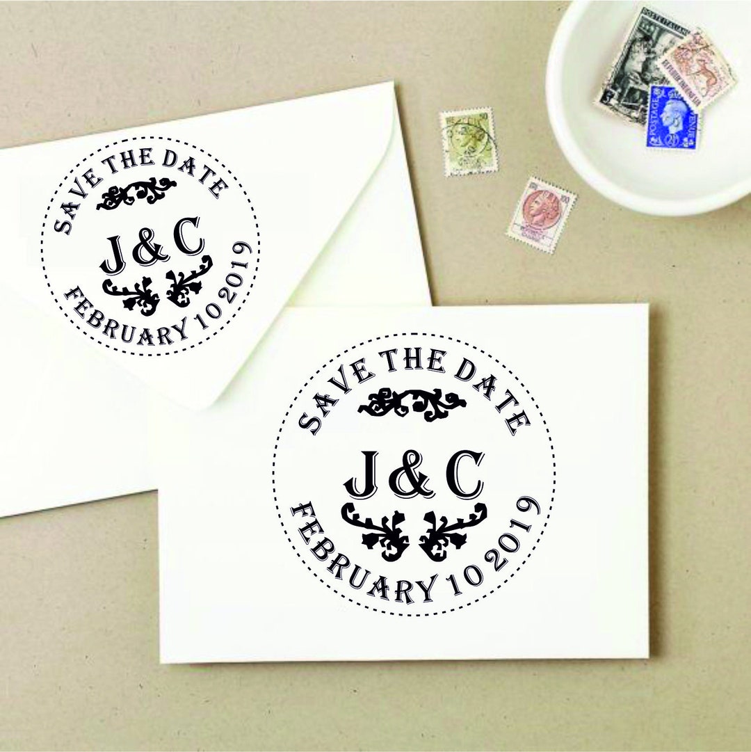 Save the Date Stamp, Custom Wedding Stamp, Wedding Stamp, Self Inking ...