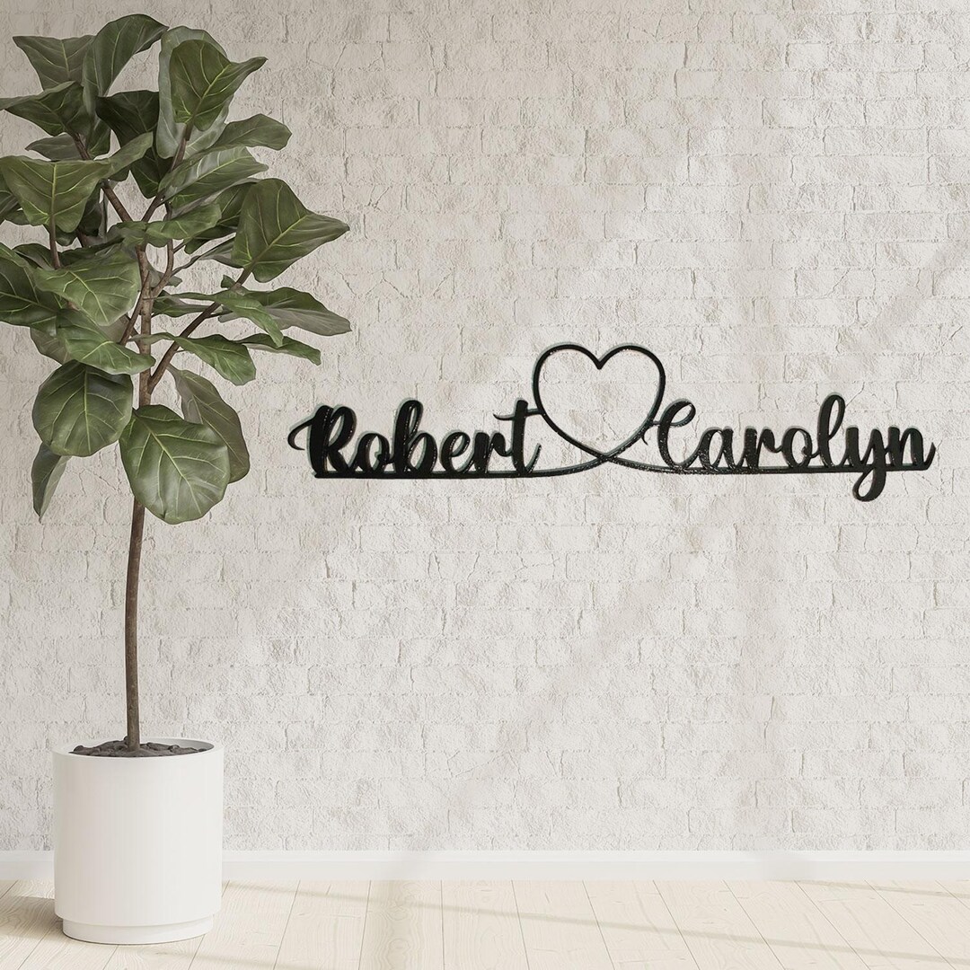 Personalized Heart Names Sign – Custom Couples Love Sign for ...