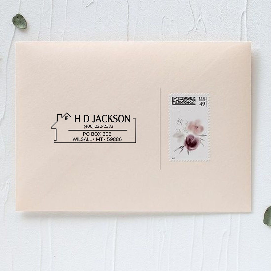 Personalized Address Stamp With Charming House Design - Custom Name and ...