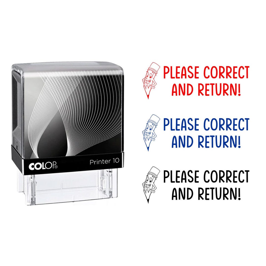 Please Correct and Return Teacher Stamp - Back to School Stamp ...
