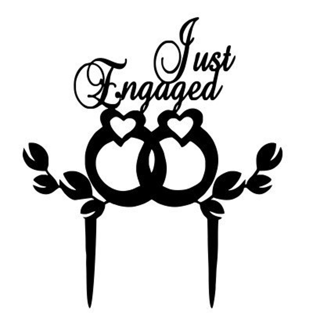 Just Engaged Cake Topper-2, Engagement Party Decorations,engagement ...