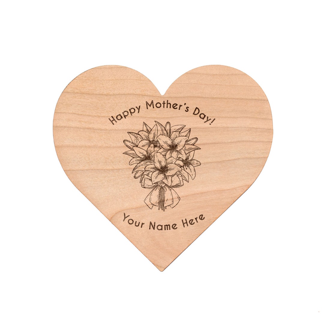 Heartfelt Heart-shaped Wooden Coasters - 4"x4"x1/4" - Special Mother's ...