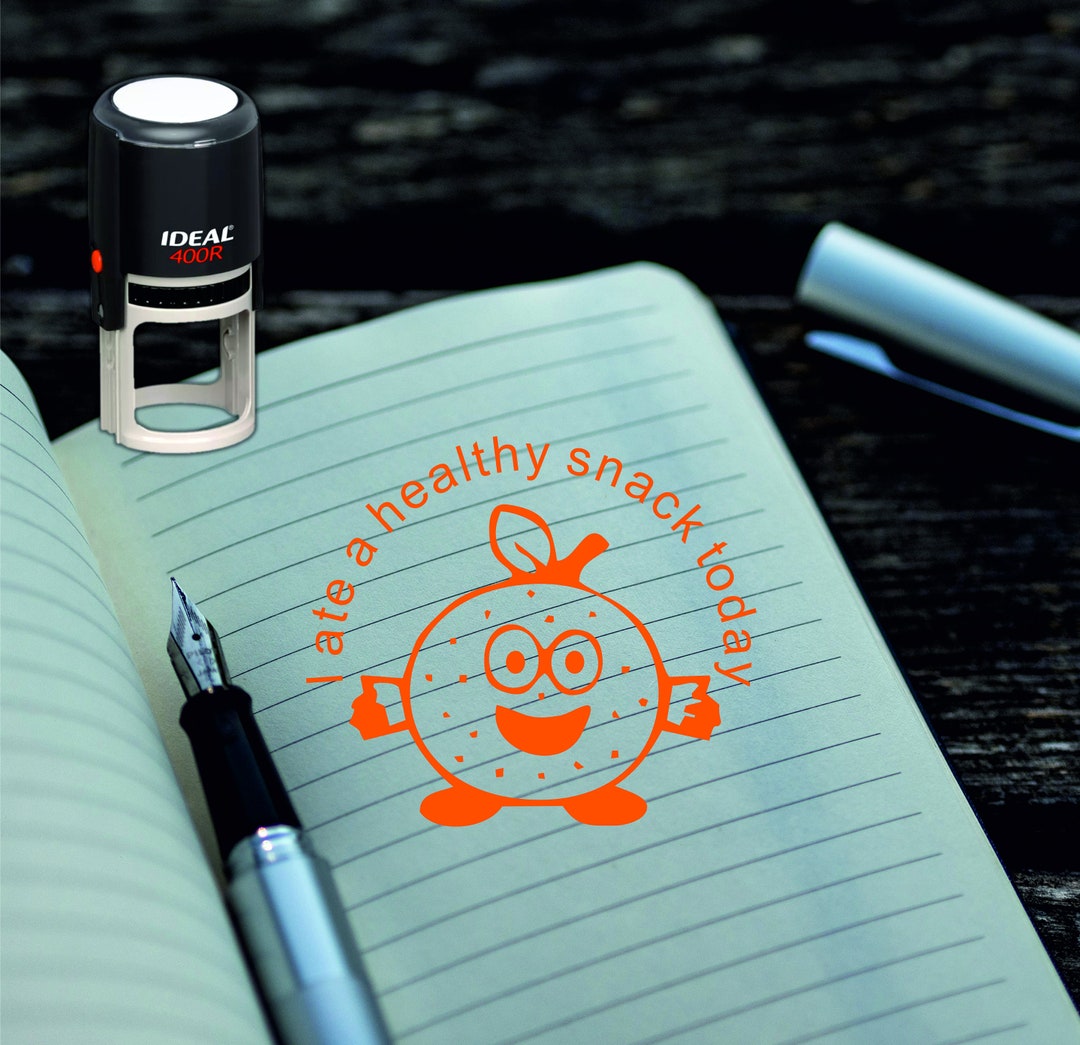 Healthy Snack Round Teacher Stamp, Teachers Stamp, School Grading Stamp ...
