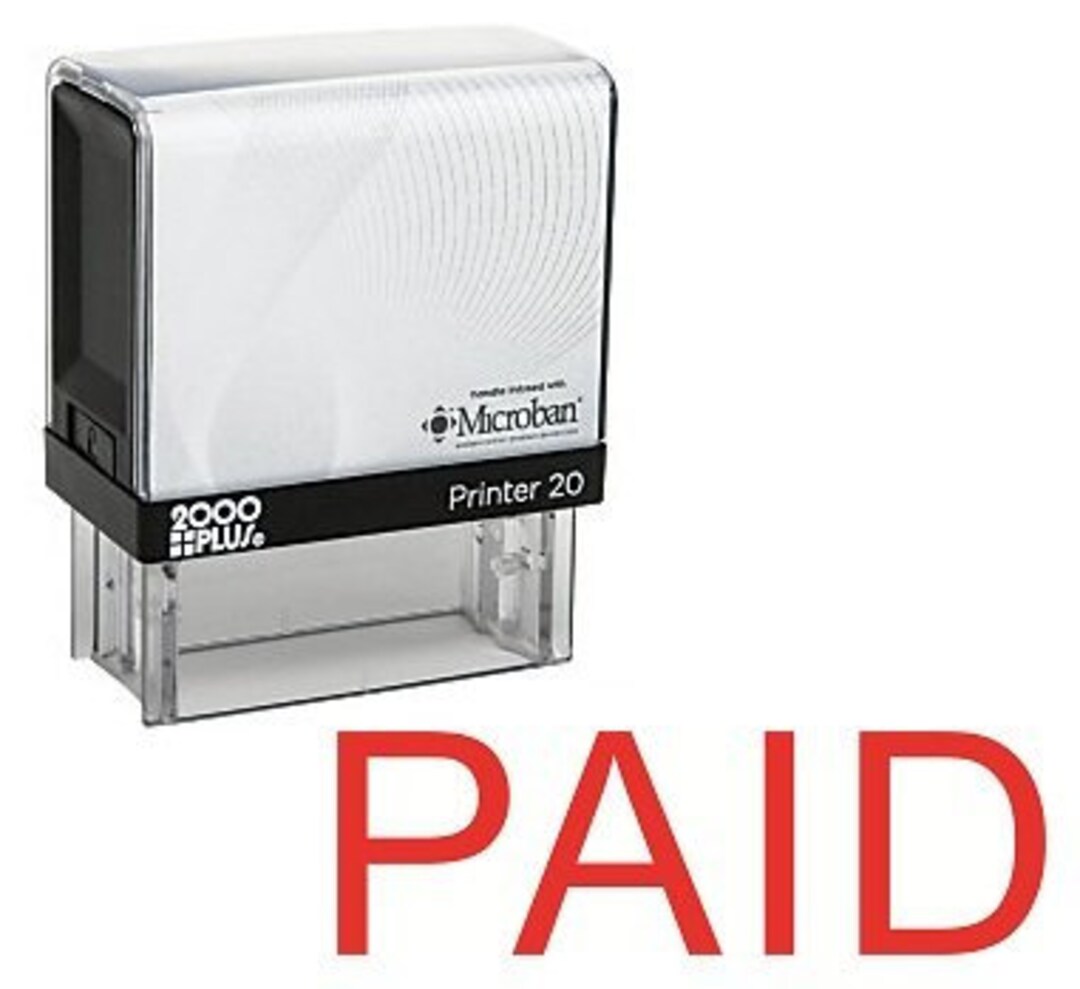 Paid Office Self Inking Rubber Stamp, Cosco Printer Office Stamp, Stock ...