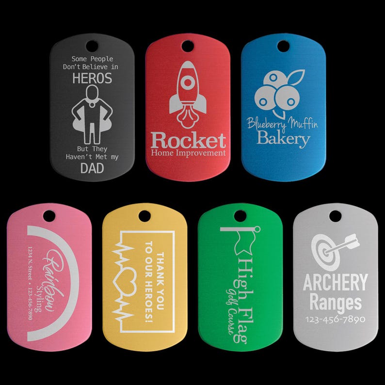 Custom Anodized Aluminum G.I. Dog Tag – 1" X 2" Personalized Military ...