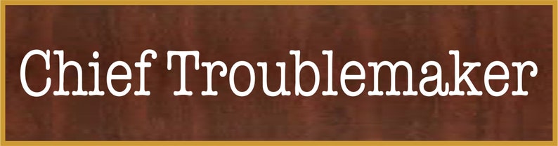 Chief Troublemaker Name Plate Name Plate Funny Name - Etsy