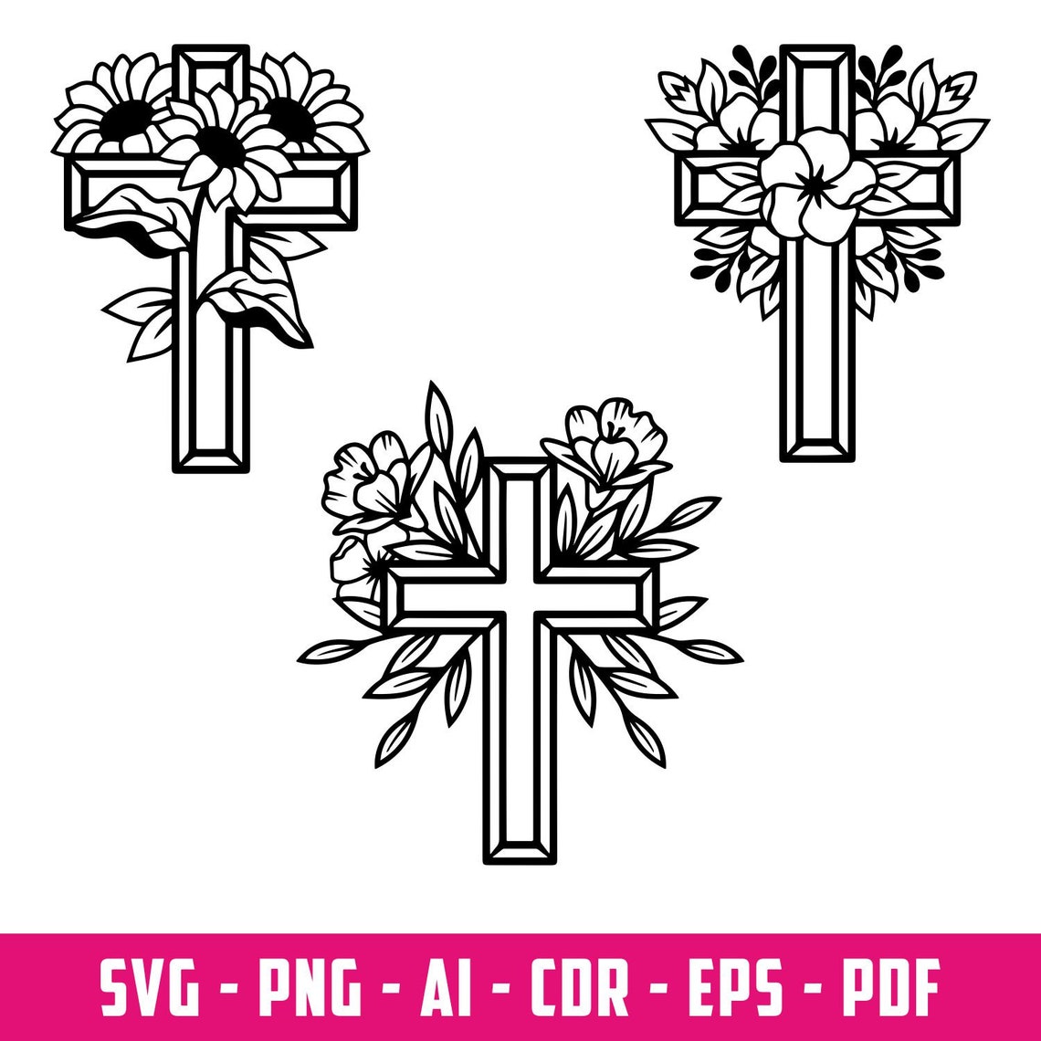 Christian Cross Bundle, Cross Cut Files , Cross Clipart, Cross ...