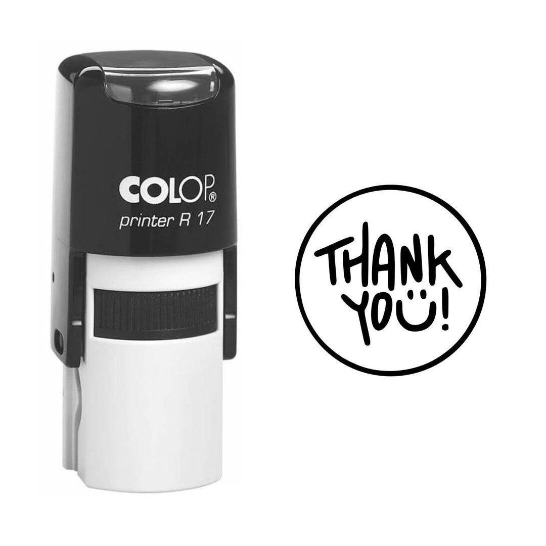 Thank You Self-inking Stamp – 5/8" Round Rubber Stamp With Built-in Ink ...