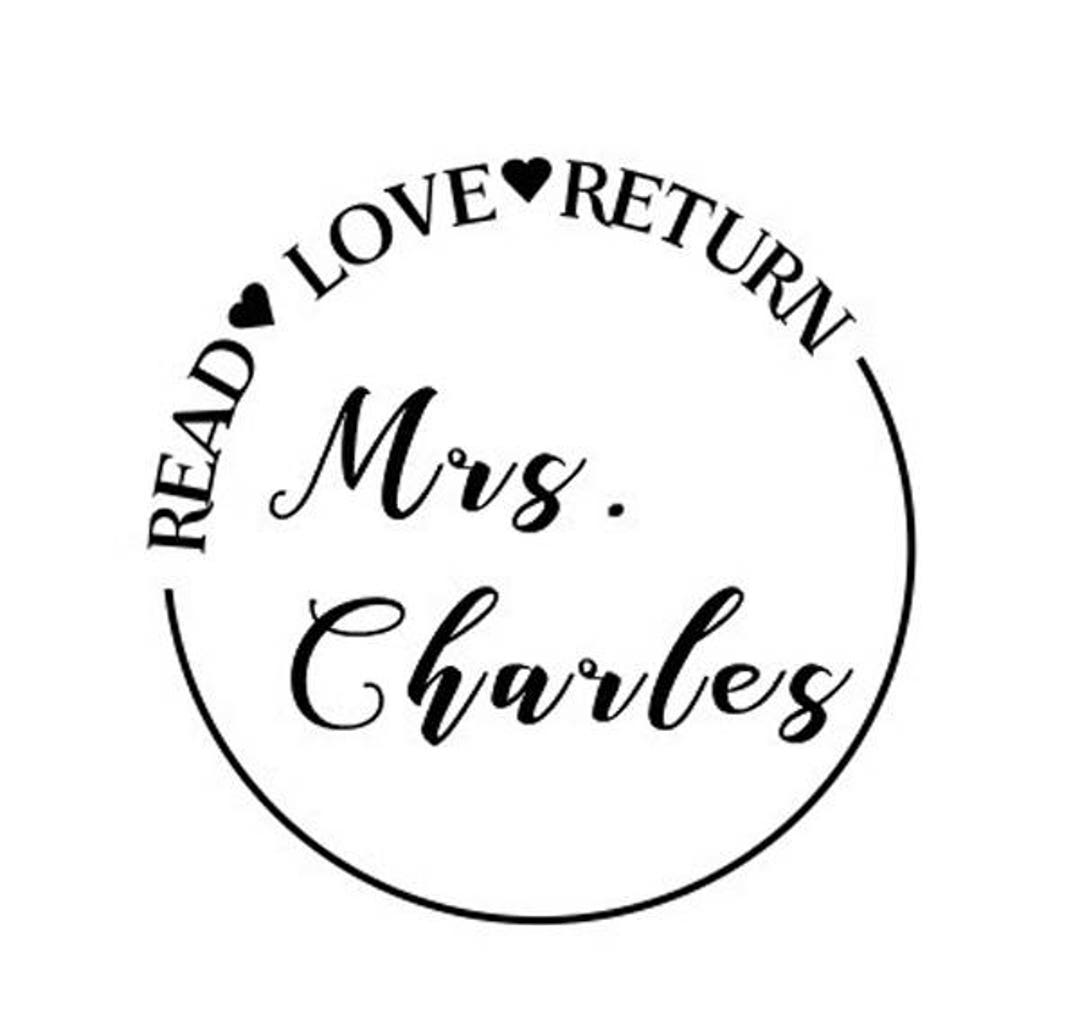 Teacher Stamp - Read Love Return Personalized Name Round Self Ink Stamp ...