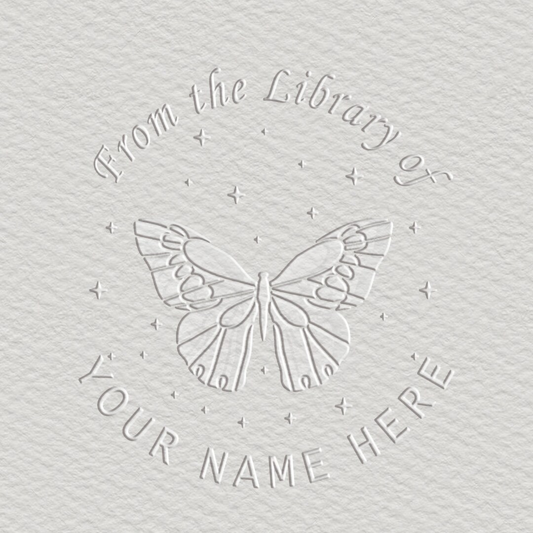 Personalized Library Embosser - Custom Name and Butterfly Design ...