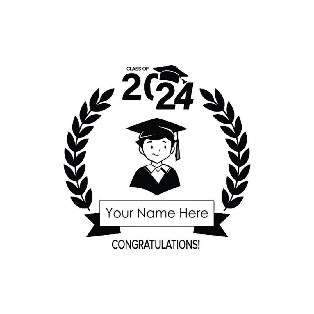 Personalized Graduation Stamp - Boy With Custom Year and Name ...