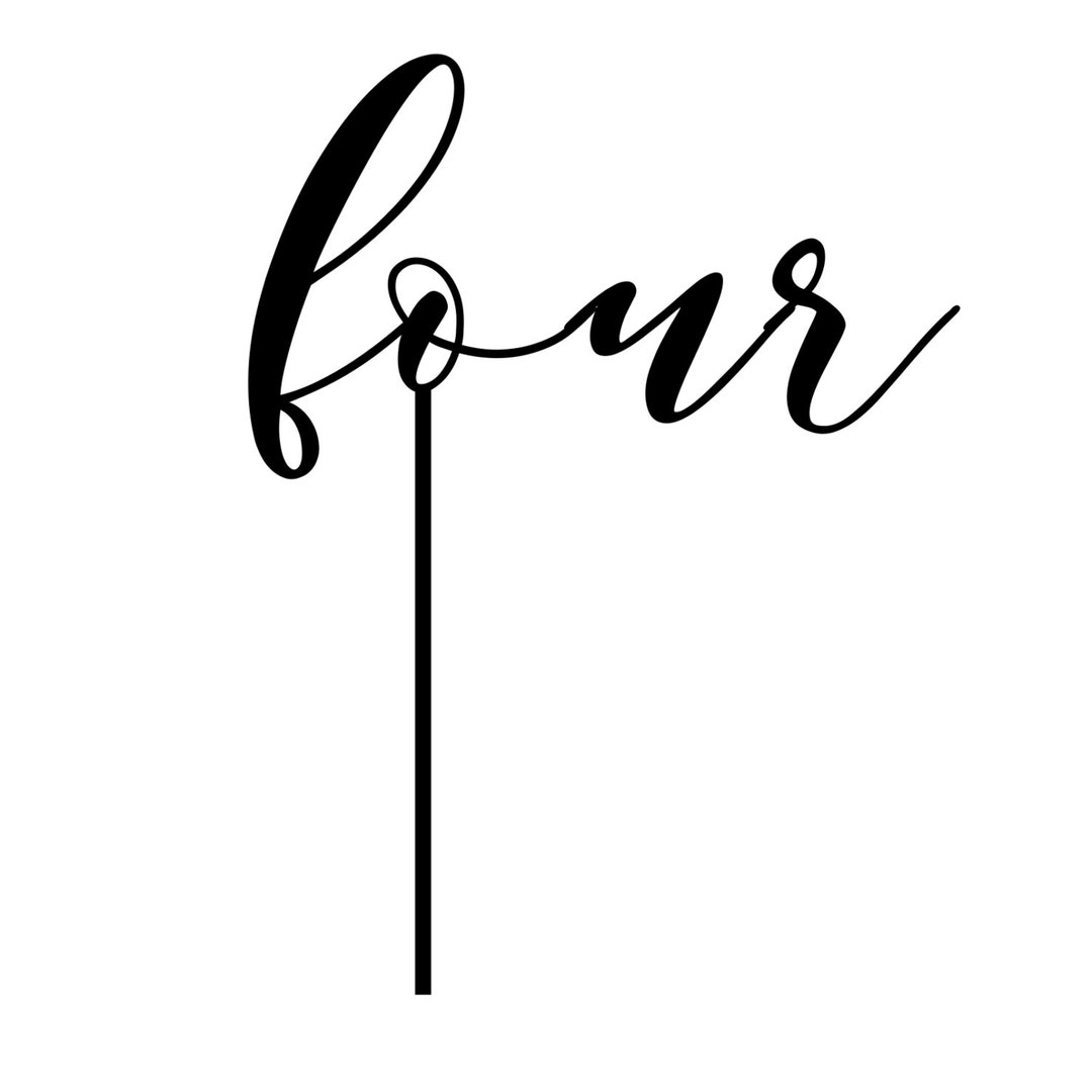 Number Four Cake Topper Love Cake Topper | Cake Topper Wedding ...