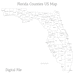 Florida County Map Outline Digital Download | USA Map Clipart Cut File ...