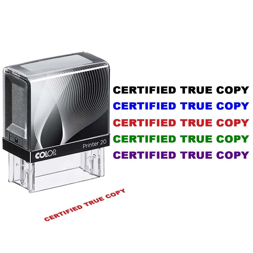 CERTIFIED TRUE COPY Self-inking Stamp – 9/16" X 1-1/2" Impression ...