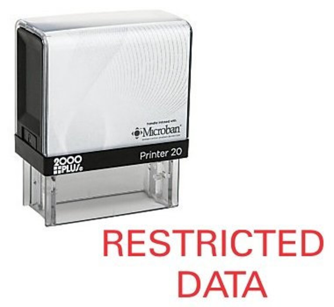 Restricted Data Office Self Inking Rubber Stamp Cosco Printer | Etsy