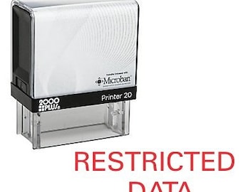 Restricted Data Office Self Inking Rubber Stamp Cosco Printer - Etsy