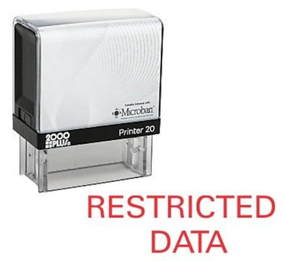Restricted Data Office Self Inking Rubber Stamp Cosco Printer | Etsy