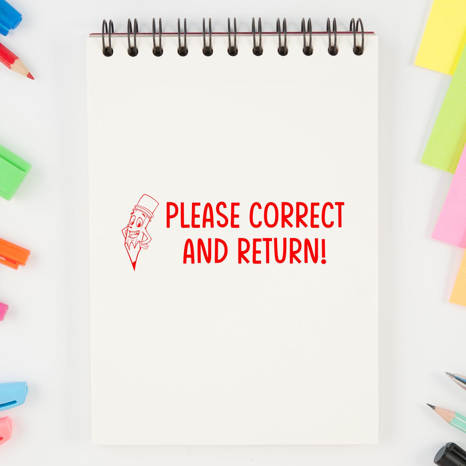 Please Correct and Return Teacher Stamp - Back to School Stamp ...