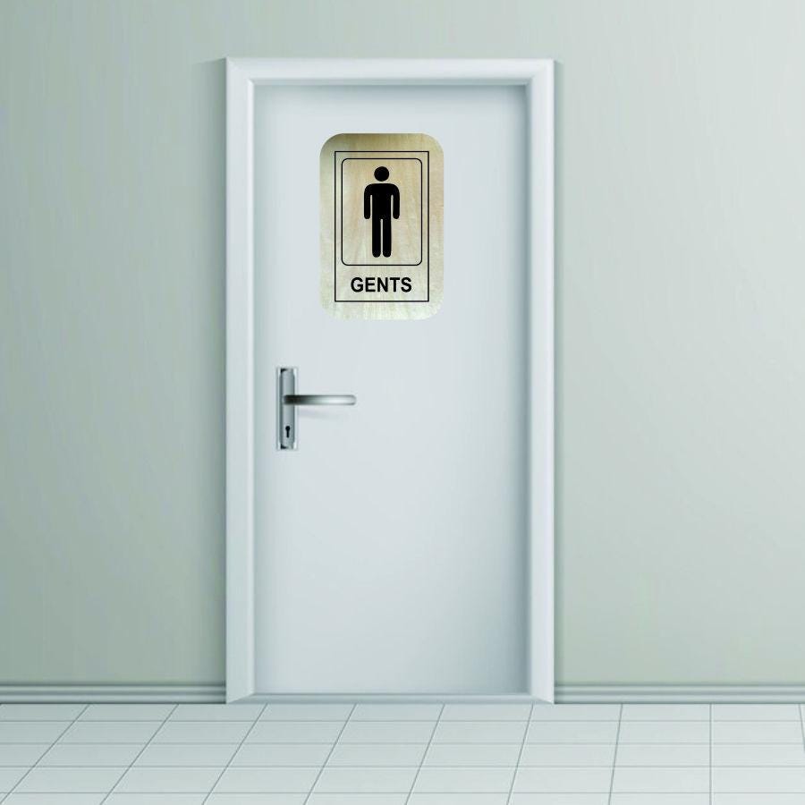 Wooden Restroom Signboard Combo - Self Adhesive Gents & Ladies Toilet ...