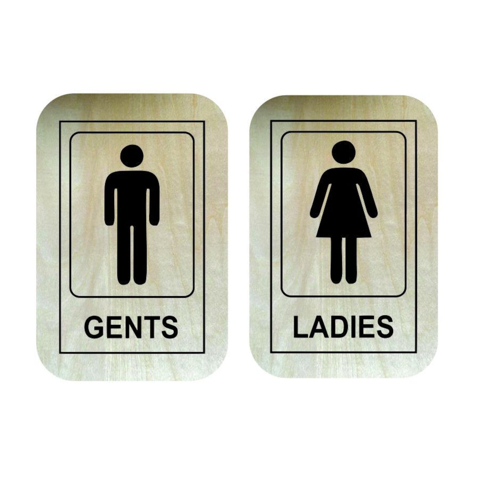 Wooden Restroom Signboard Combo - Self Adhesive Gents & Ladies Toilet ...